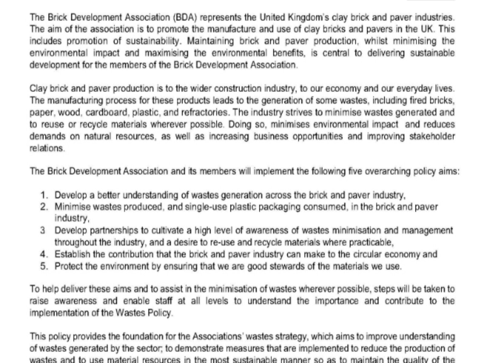 Waste Policy - BDA